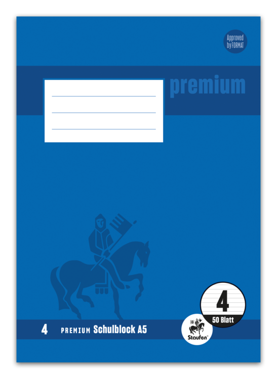 Staufen Premium Schreibblock A5 Lineatur 4 liniert 4.Klasse
