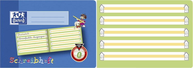Oxford Anfängerheft A5 quer Lineatur 0 mit gelber Linie | paper-markt